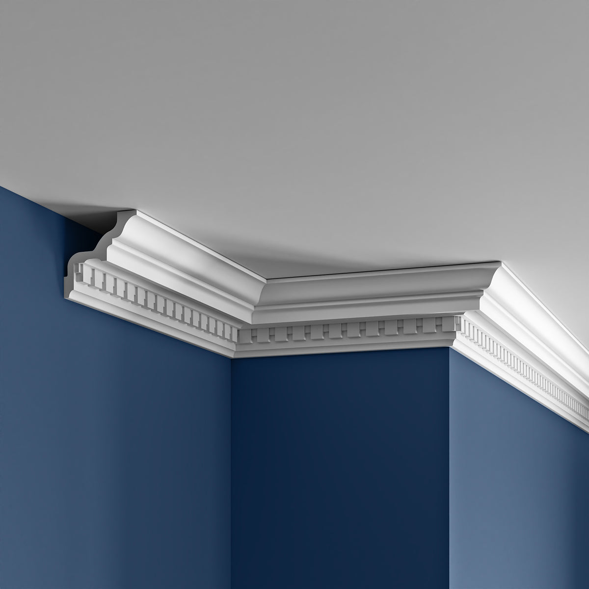 CS9069 PU Dentil Cornice Lightweight Coving 2.44m – Coving Shop UK